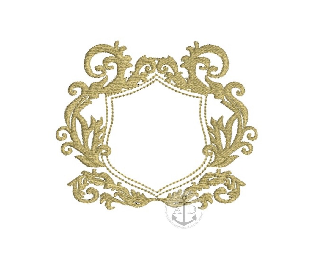 Elegant Gold Initial Embroidery Border (digital Download) - Etsy
