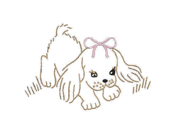 Dog Embroidery Design Dog Outline Embroidery Design Puppy - Etsy