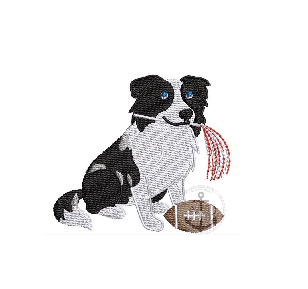 Border Collie Dog Embroidery Design: Sports Shaker 4x4 (PES, DST, EXP ...