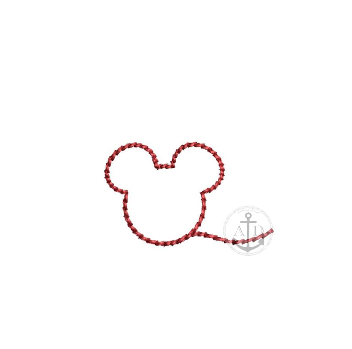Mouse Head Initial Frame Embroidery Design (digital Download) - Etsy