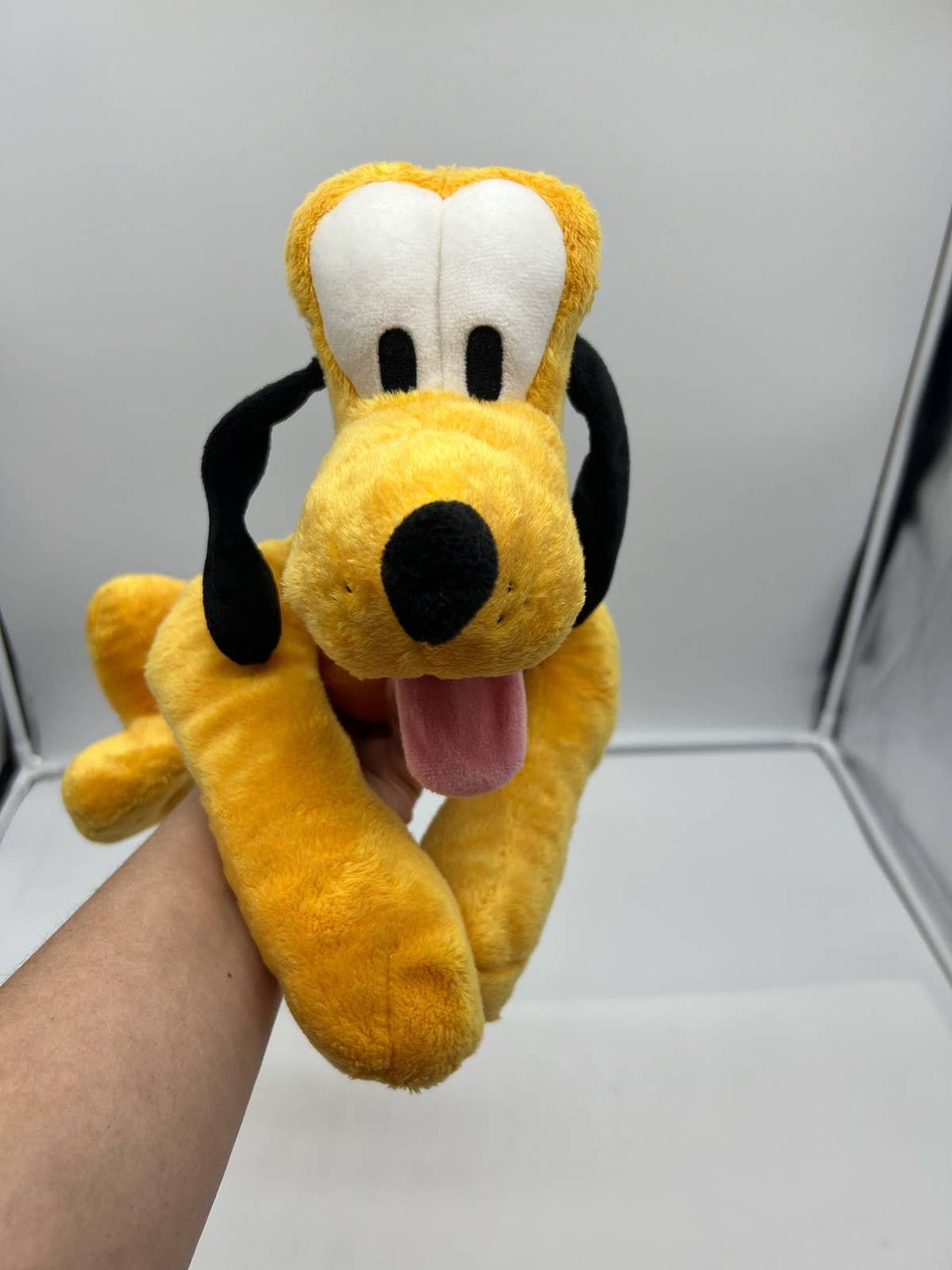 Disney PLUTO Dog Stuffed Animal Plush Embroidered Features Collar Floppy Ears - Etsy