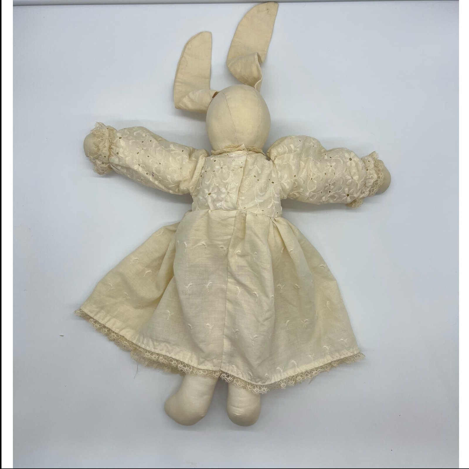 Vintage Ms Bunny Doll Stuffed Bunny Rabbit With Vintage Lace Dress ...
