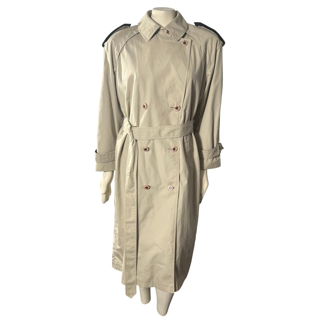 VTG Misty Harbor Original Trench Coat Women 10 Beige Plaid Lined Double ...