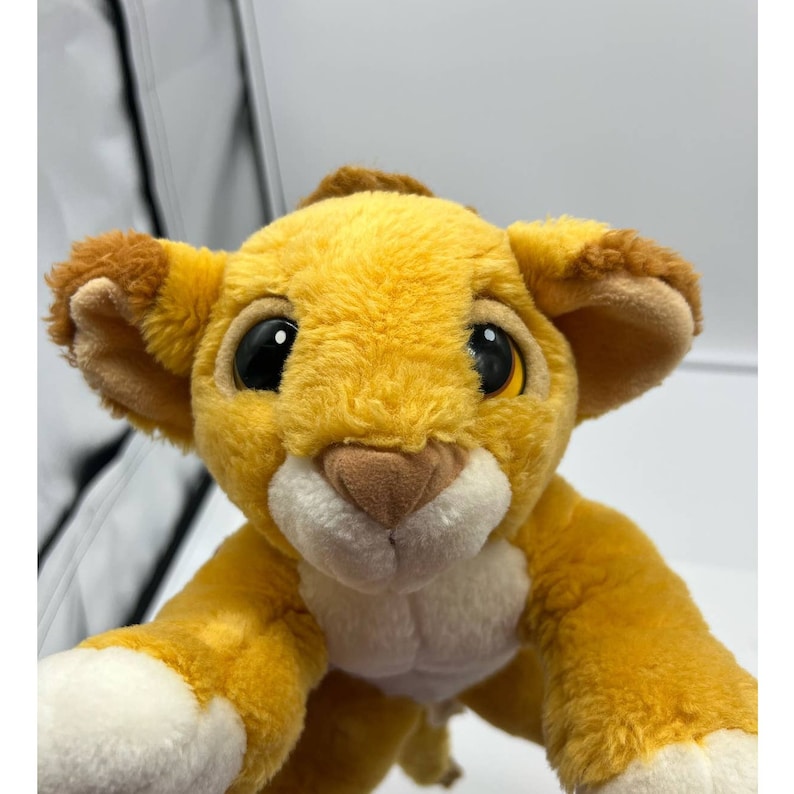 DISNEY Baby Simba the Lion King Movie Stuffed Animal Plush Yellow White ...