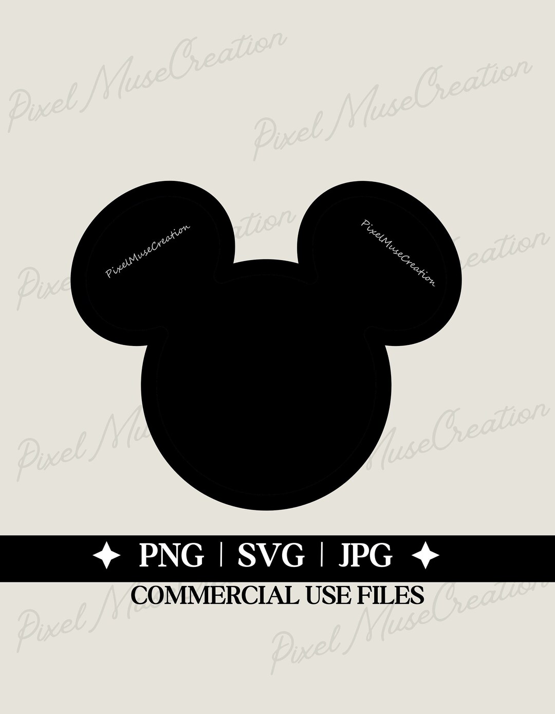 Mouse Ear Clip Art, Mouse Head Svg, Mickey Outline Png, Mouse Design ...