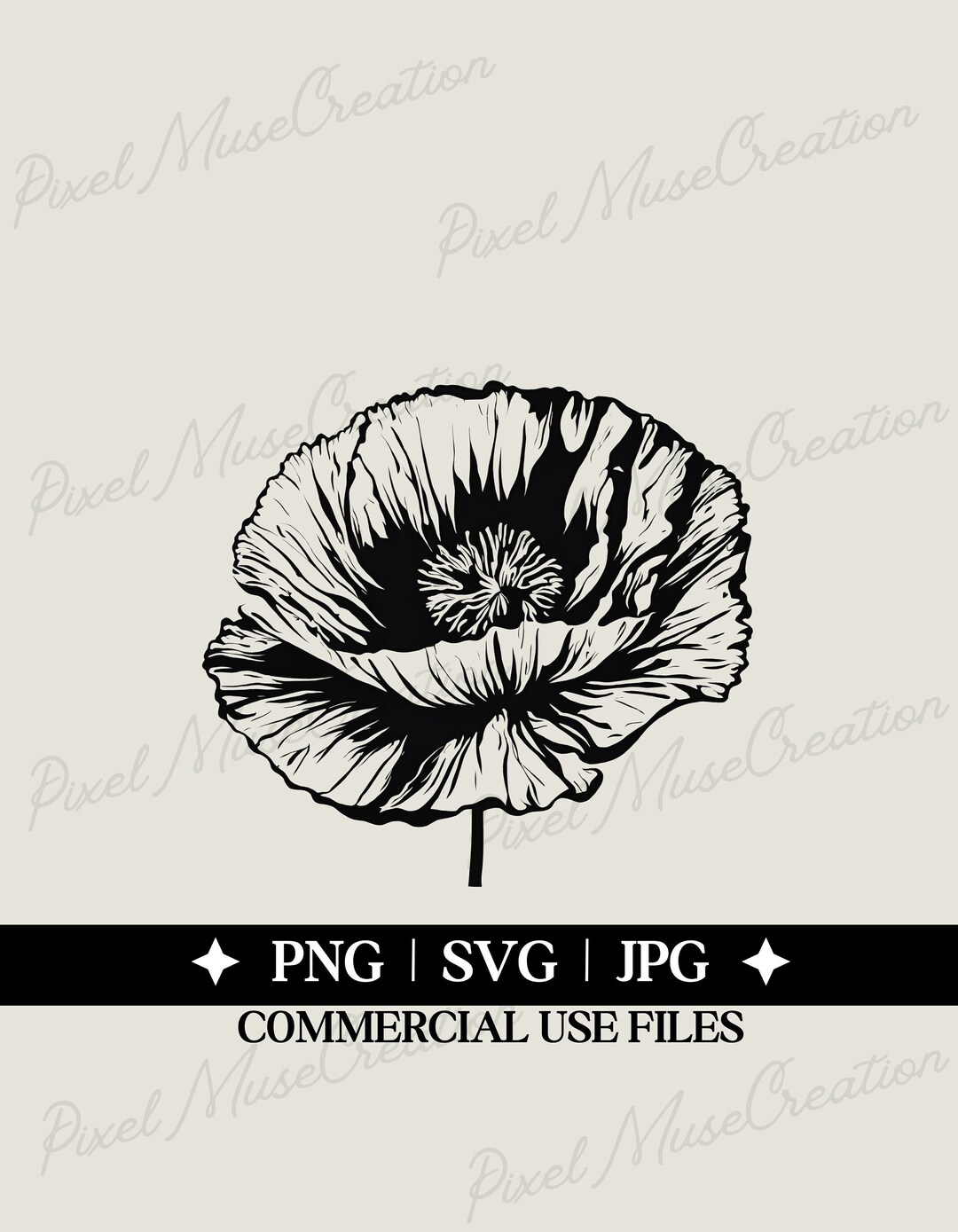 Poppy Flower Svg, Files for Cricut, Poppy Png, Flower Svg, Flower ...