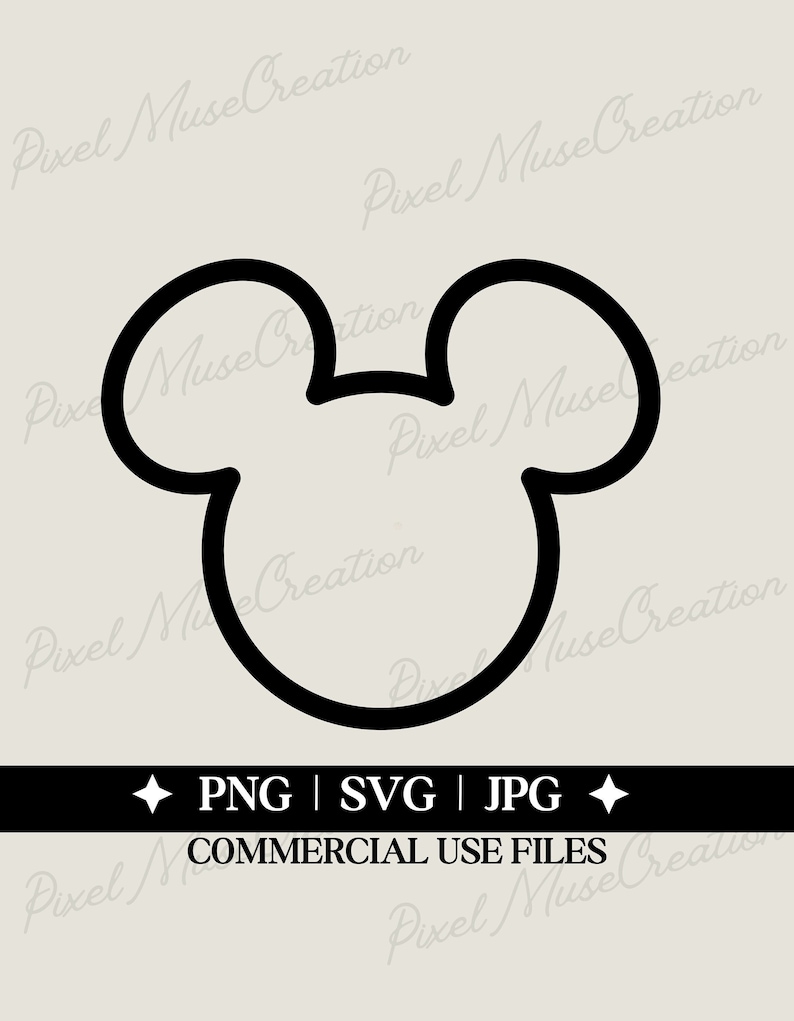Mouse Design, Mickey Shape Svg, Mouse Ears Png, Easy Cutout, Vector ...