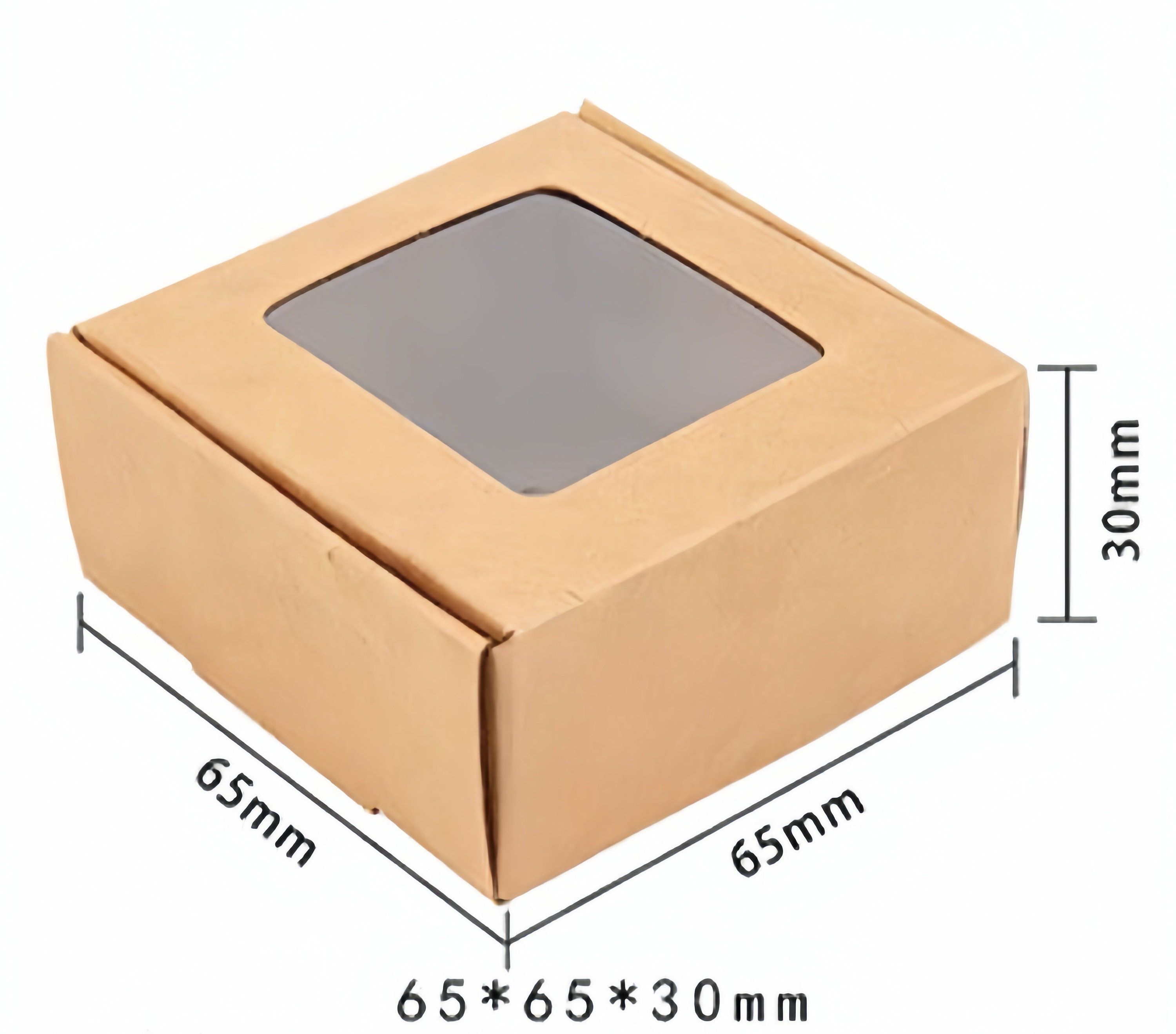 Set of 25 Clear PVC Window Kraft Brown White Custom Paper Boxes ...