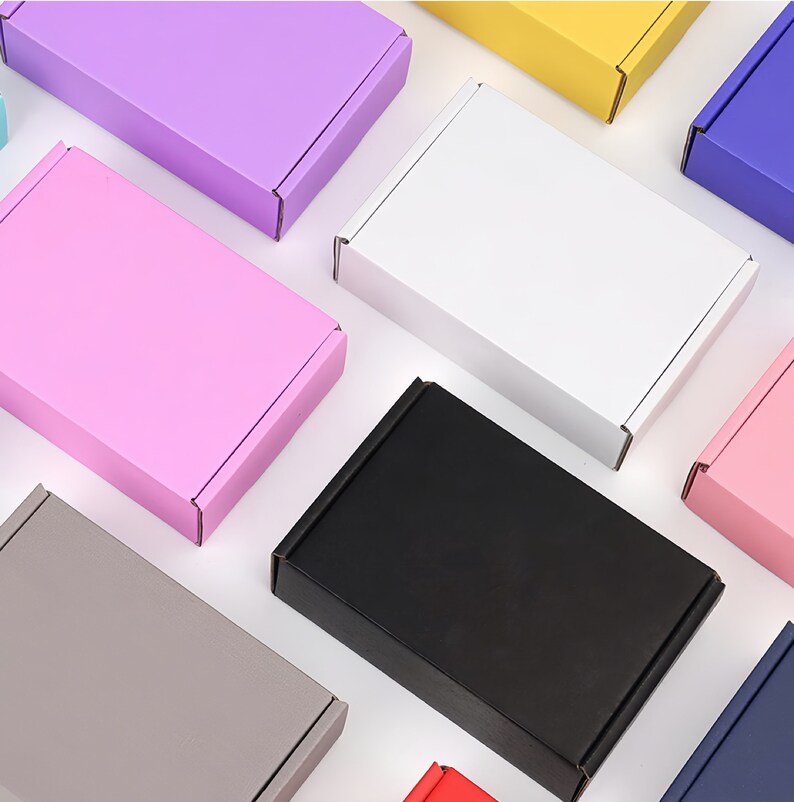 Set of 6 Mix Color Premium Double-sided Gift Box/kraft Packaging Box ...