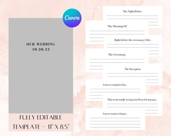 Elegant Blue Wedding Invitation Suite Canva Template Save - Etsy