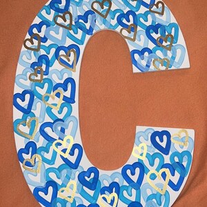Preppy Heart Letters - Etsy