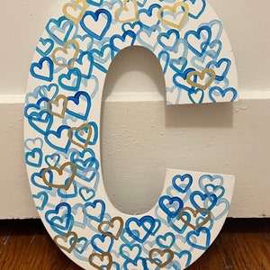 Preppy Heart Letters - Etsy