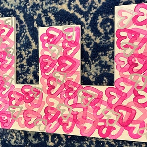 Preppy Heart Letters - Etsy