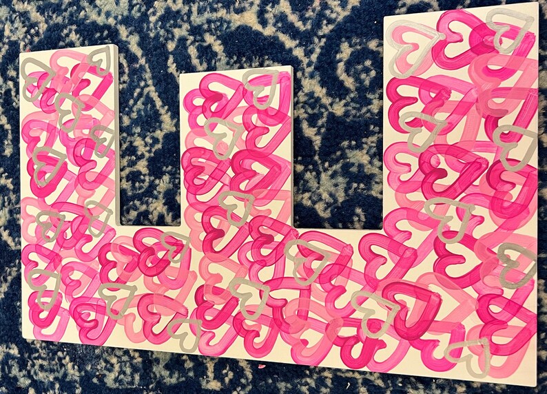 Preppy Heart Letters - Etsy