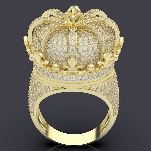 Mens Crown Ring Gold - Etsy