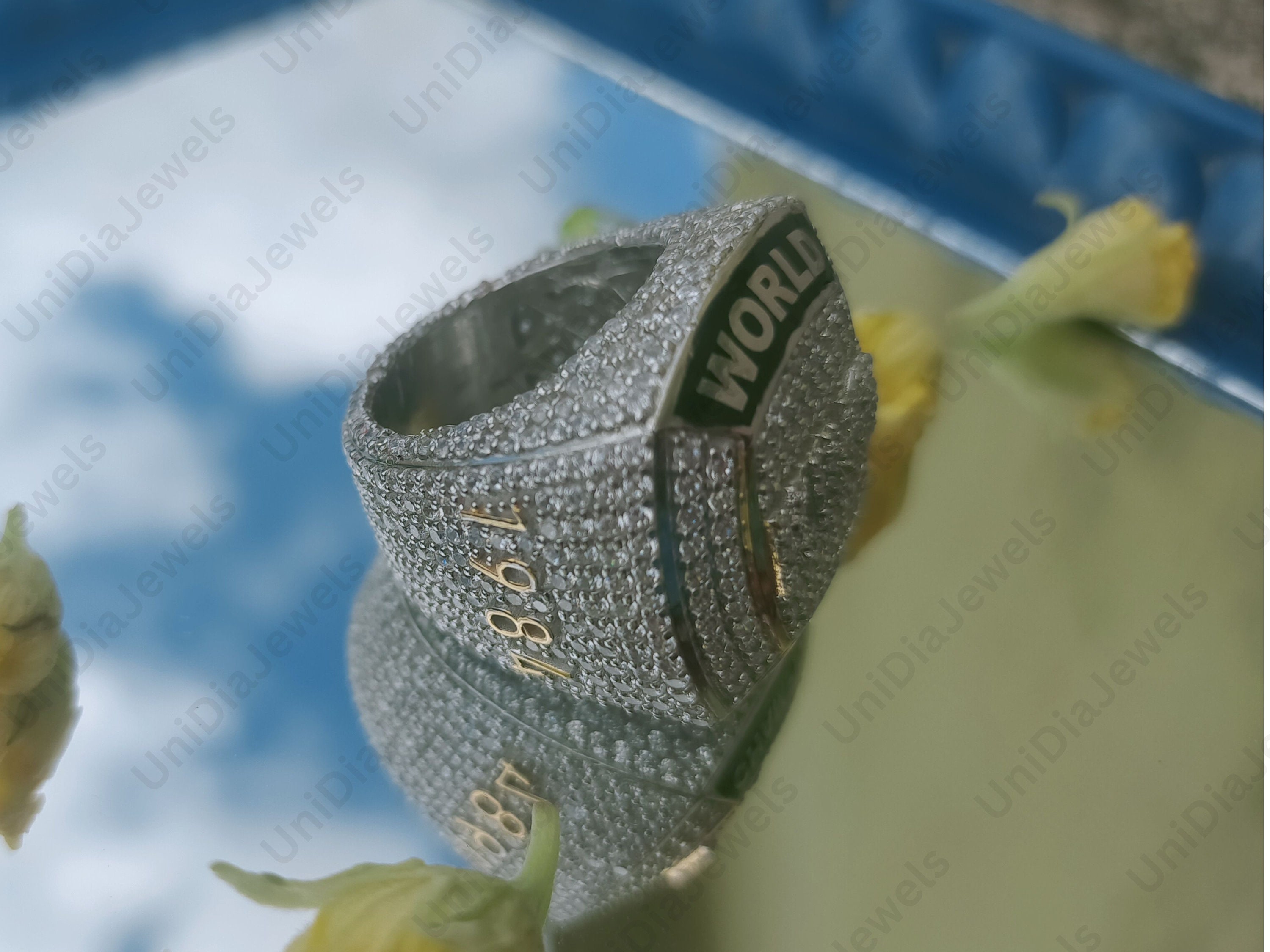 Men's Diamond Custom Iced Out Initial Hip Hop Ring 14k - Etsy