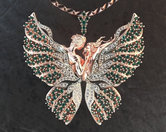 Butterfly Magerit Pendant Butterfly Charm Pendant Magerit - Etsy