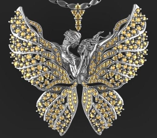 Butterfly Magerit Pendant Butterfly Charm Pendant Magerit - Etsy