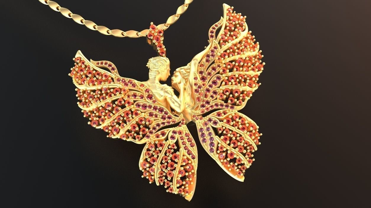 Butterfly Magerit Pendant Butterfly Charm Pendant Magerit - Etsy