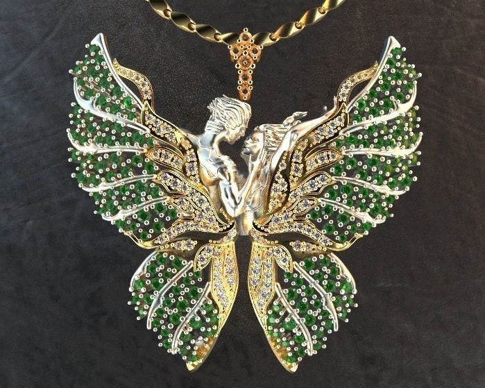 Butterfly Magerit Pendant Butterfly Charm Pendant Magerit - Etsy