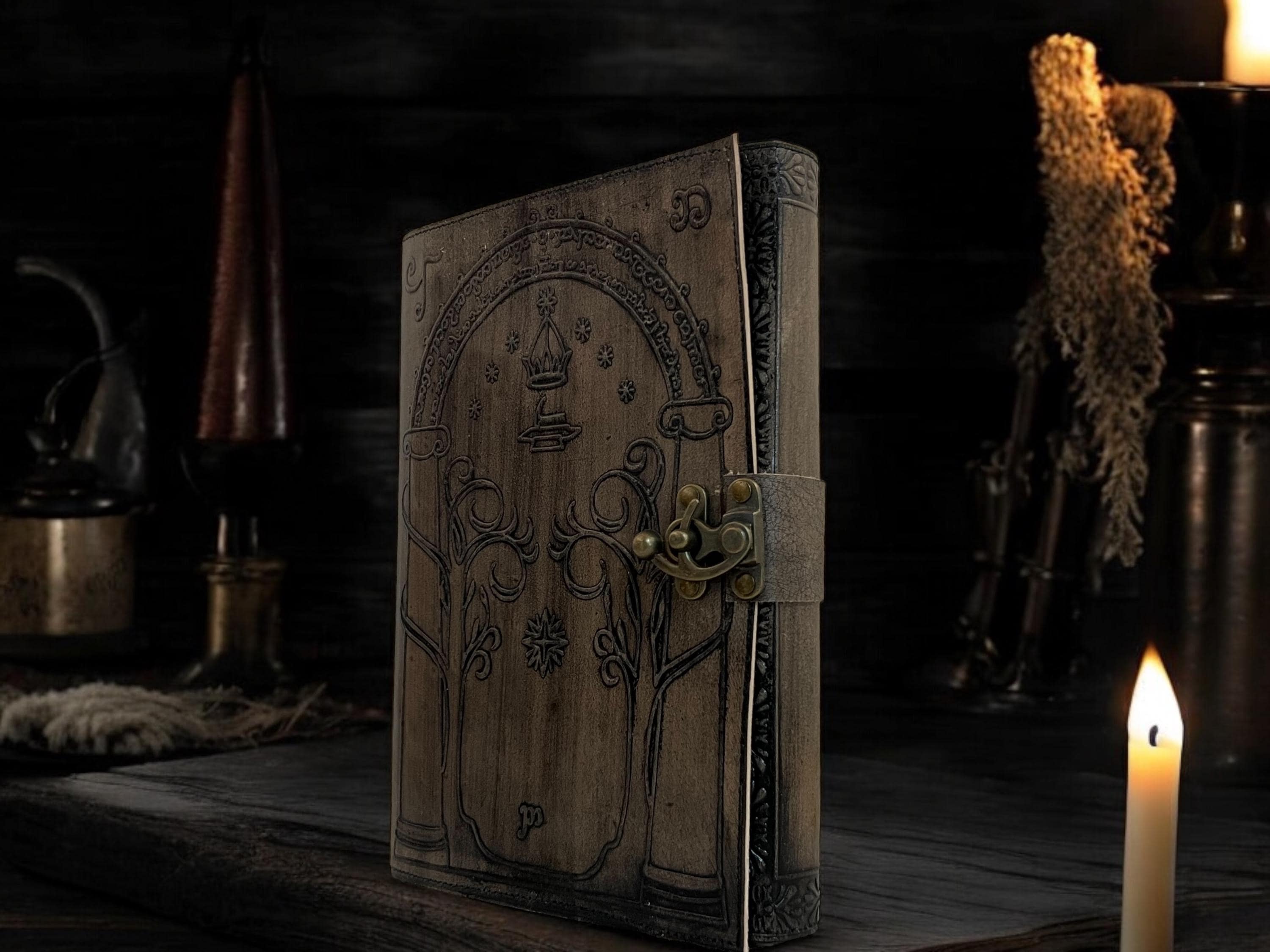 Doors of Durin Leather Notebook: Tolkien Lord of the Rings Handmade ...