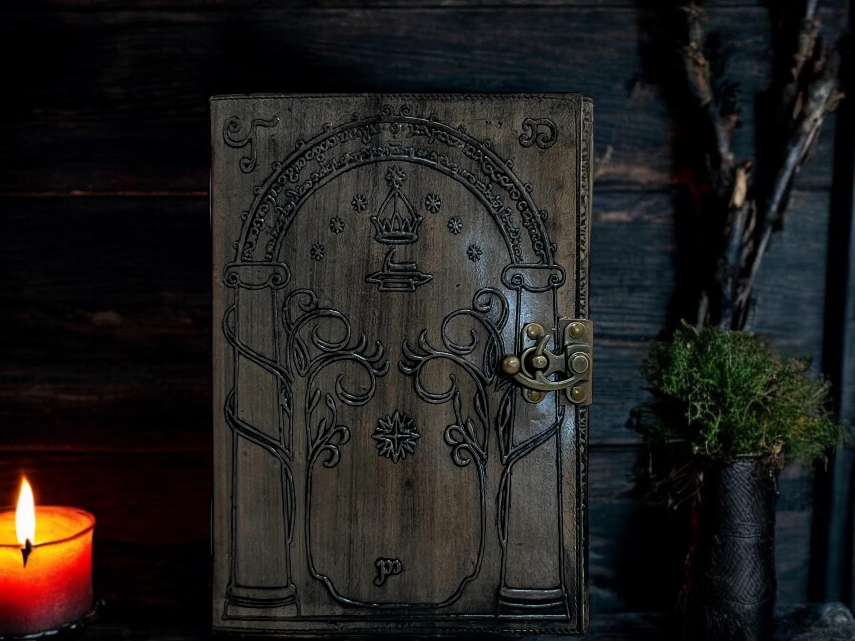 Doors of Durin Leather Notebook: Tolkien Lord of the Rings Handmade ...