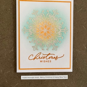 Handmade Embossed Snowflake Christmas Card - Etsy