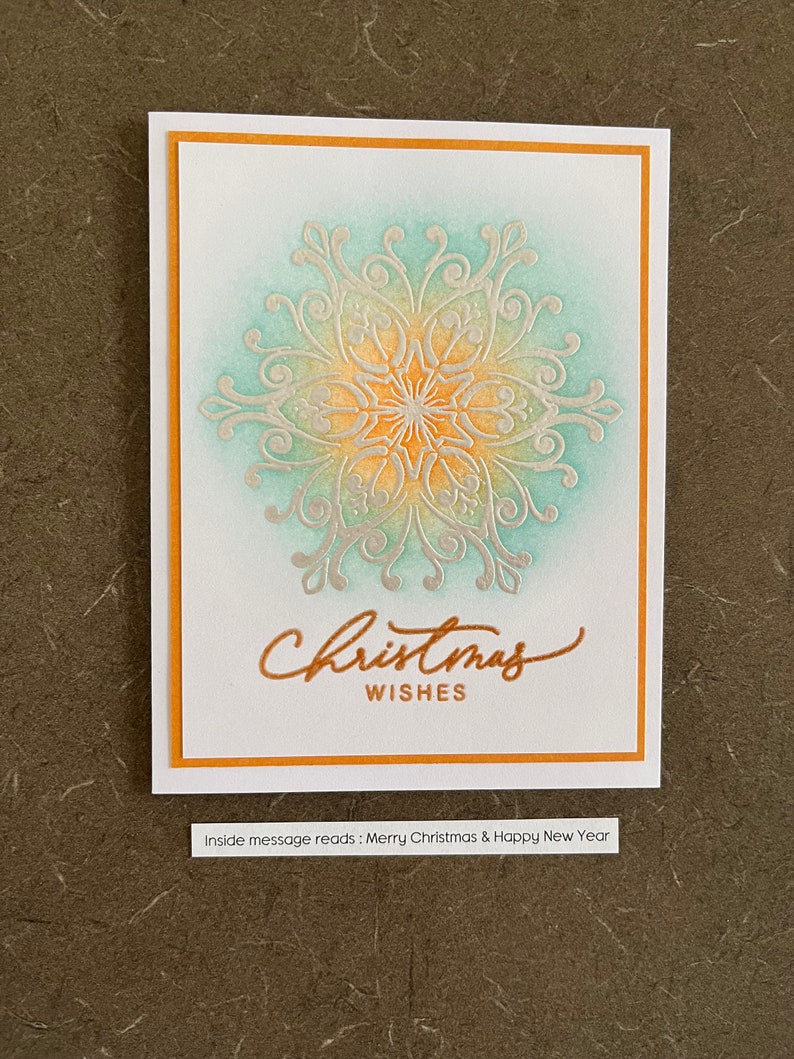Handmade Embossed Snowflake Christmas Card - Etsy