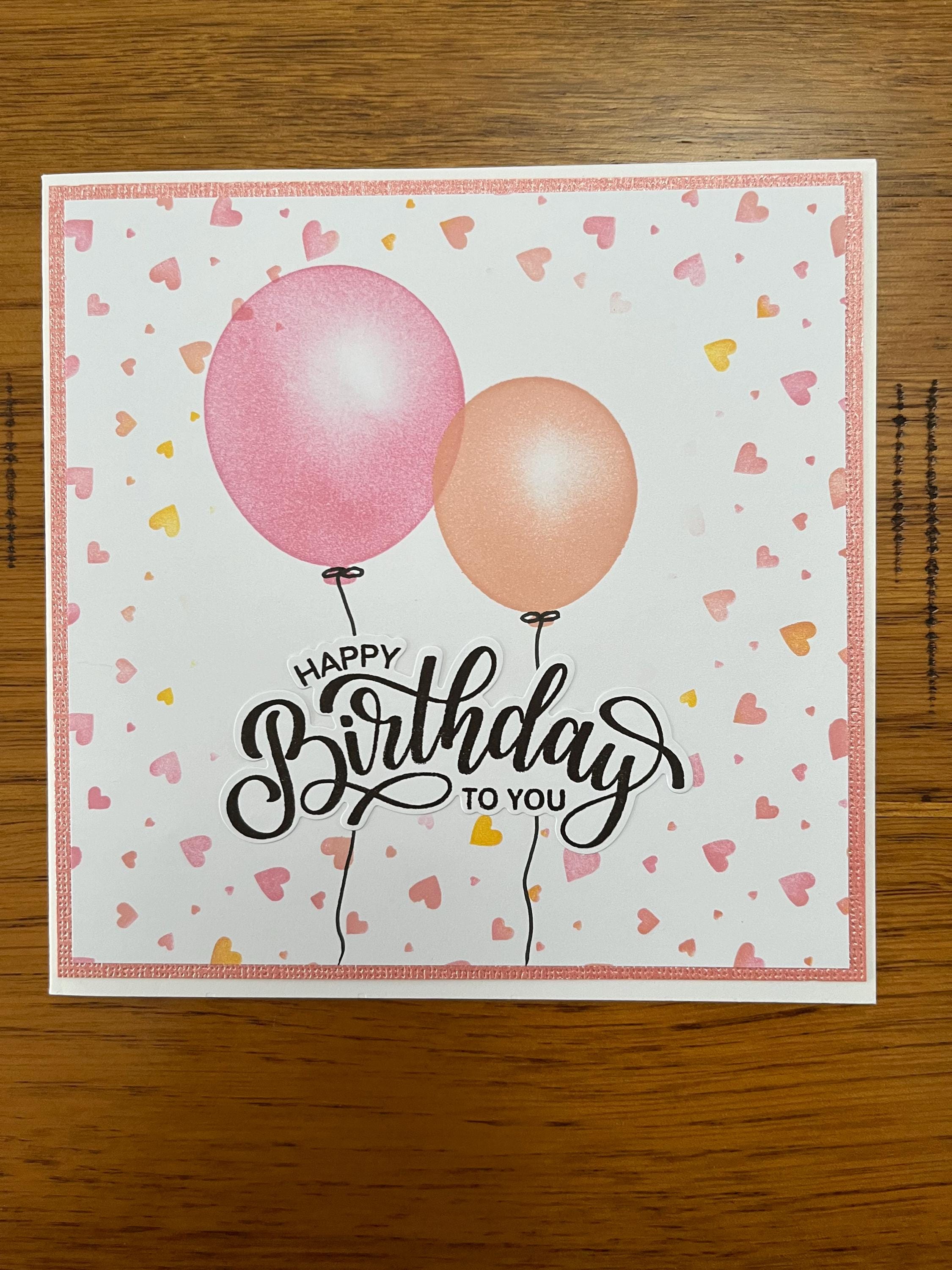 Balloon Birthday Card - Square - Etsy