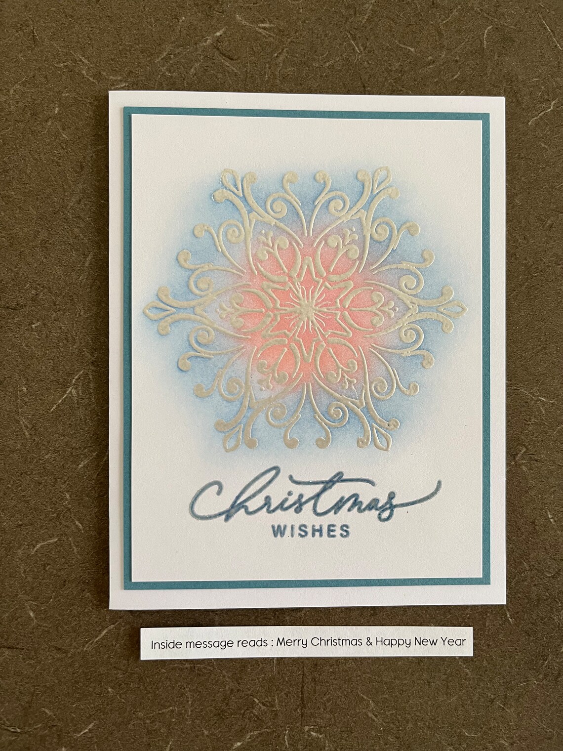 Handmade Embossed Snowflake Christmas Card - Etsy