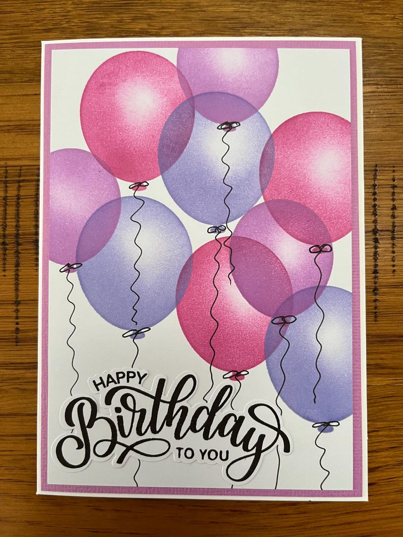 Handmade Balloon Birthday Card - Etsy