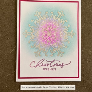 Handmade Embossed Snowflake Christmas Card - Etsy