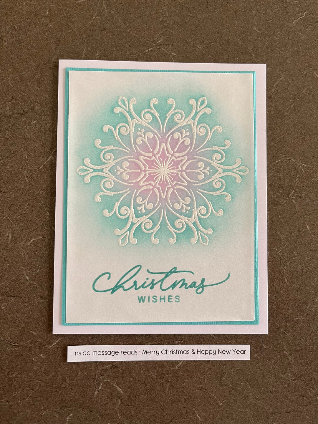 Handmade Embossed Snowflake Christmas Card - Etsy