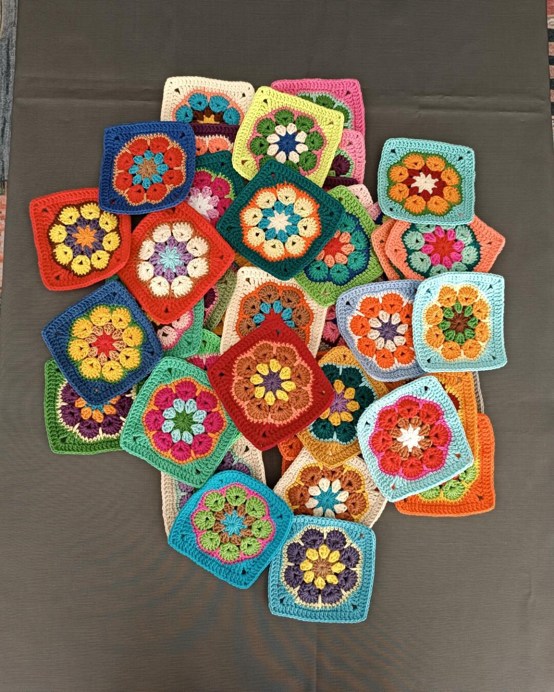 DIY Crochet Projects, 100 Pieces Granny Squares Finished Hand Crochet ...