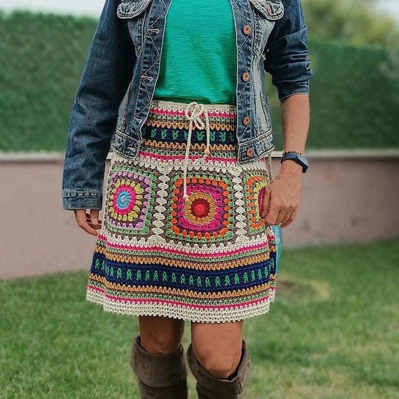 Granny Square Skirt - Etsy