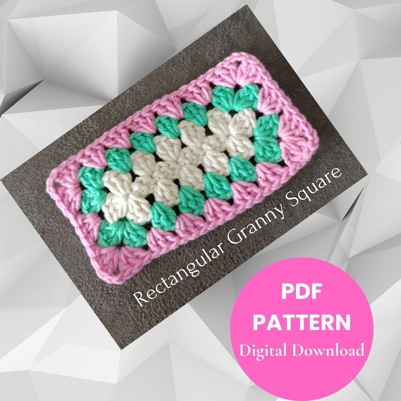 Rectangular Square Easy PDF Pattern, Granny Square Crochet Pattern ...