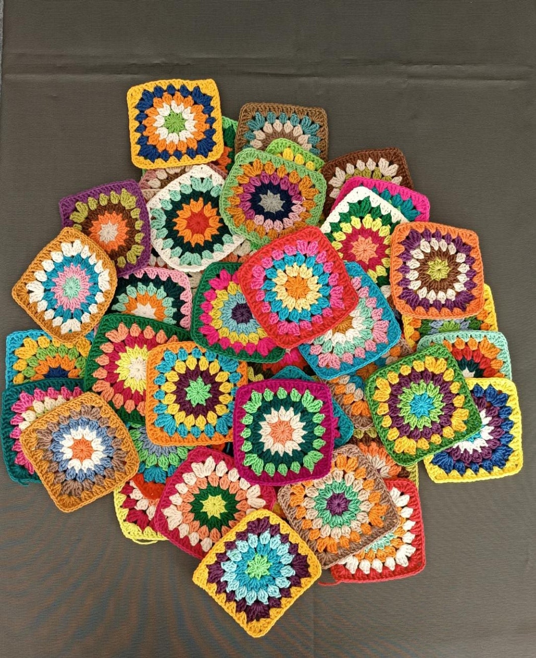 50 Pieces Granny Squares Finished Hand Crochet,diy Crochet Projects ...