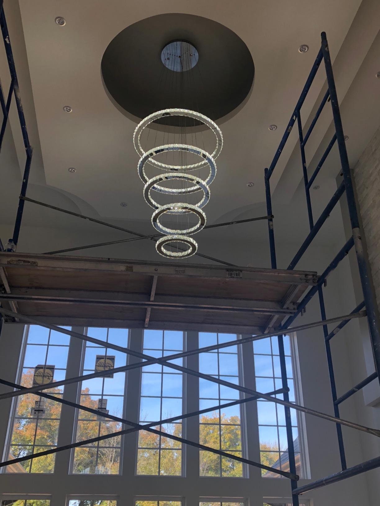 Modern Crystal 6 Ring Chandelier LED Ceiling Lights 3-color High ...