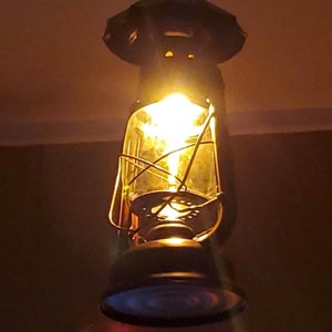 Rustic Lantern Pendant Light With Glass Shade Ceiling Hanging Lighting ...