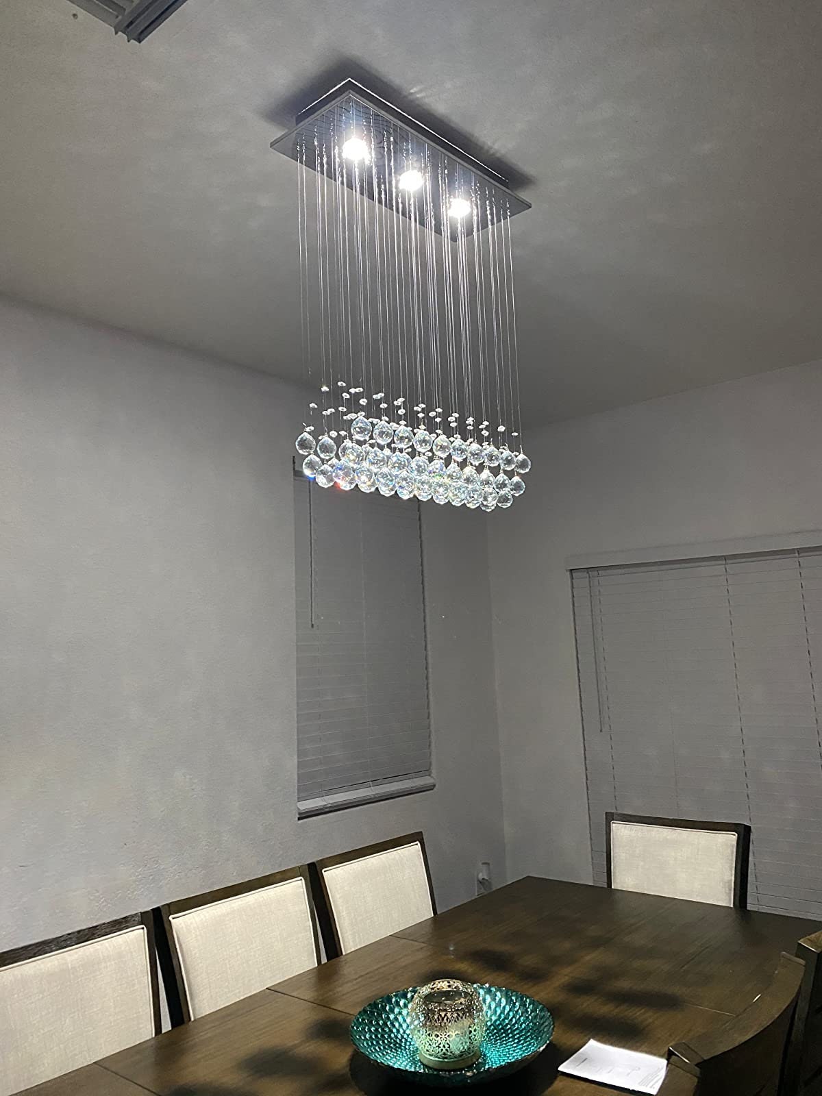 Modern Rectangle Crystal Chandeliers, Crystal Chandelier for Dining ...