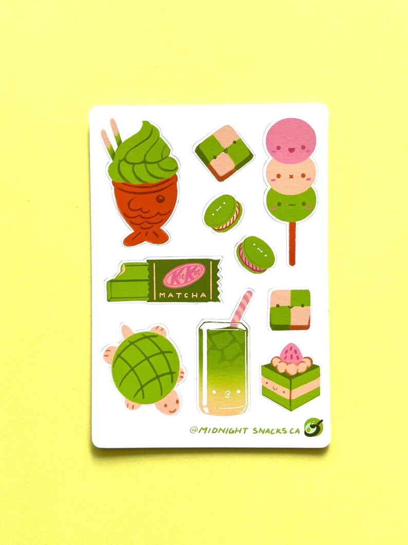 Matcha Sticker Sheet - Etsy