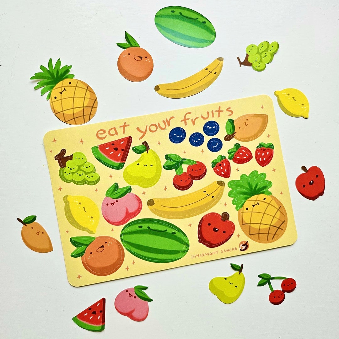 Eat Your Fruits Sticker Sheet - Etsy