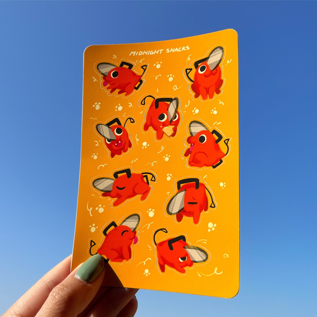 Pochita Sticker Sheet - Etsy Canada