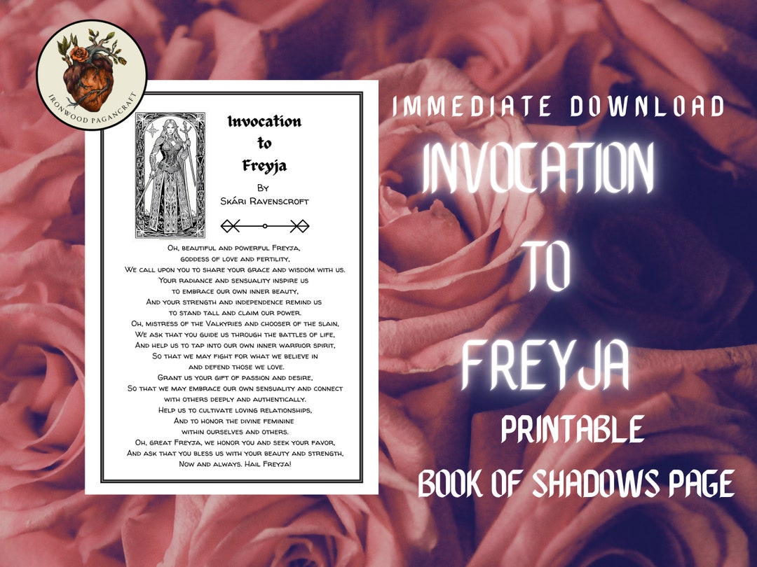 Freyja Invocation Printable Book of Shadows Page - Etsy
