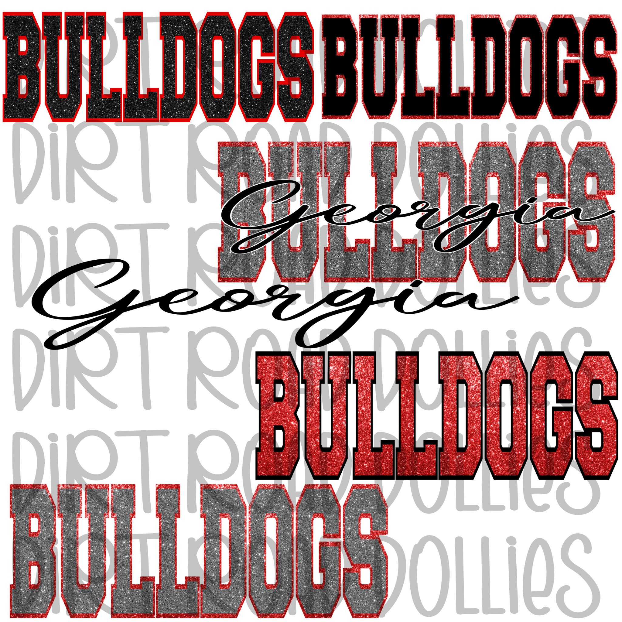Glitter Georgia Bulldog Bundle Png - Etsy