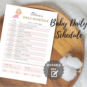 Editable Baby Schedule Template, Daily Schedule Printable, Baby Routine ...