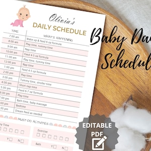 Editable Baby Schedule Template, Daily Schedule Printable, Baby Routine ...
