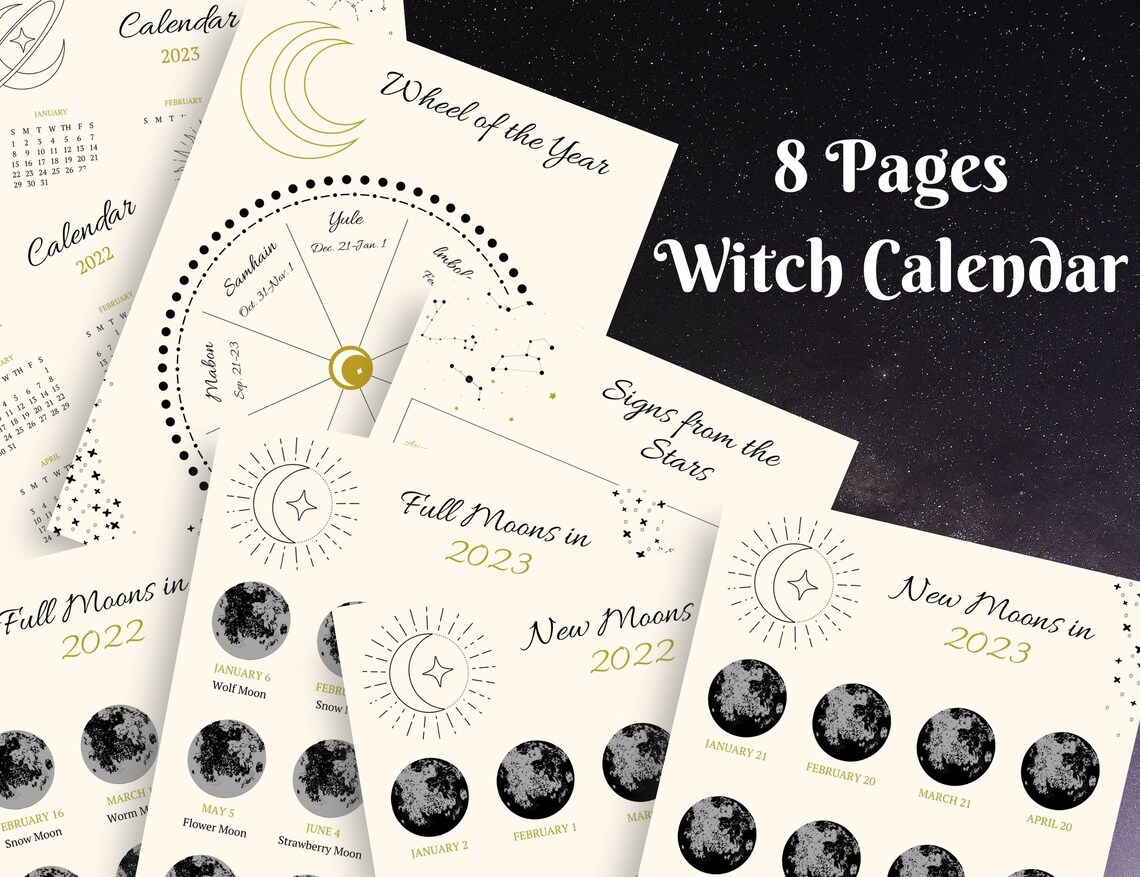 Modern Witch Planner Printable 2023 Witchcraft Planner - Etsy