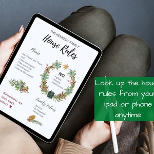 Editable House Rules for Kids, House Rule Wall Art, Family Rule Wall ...