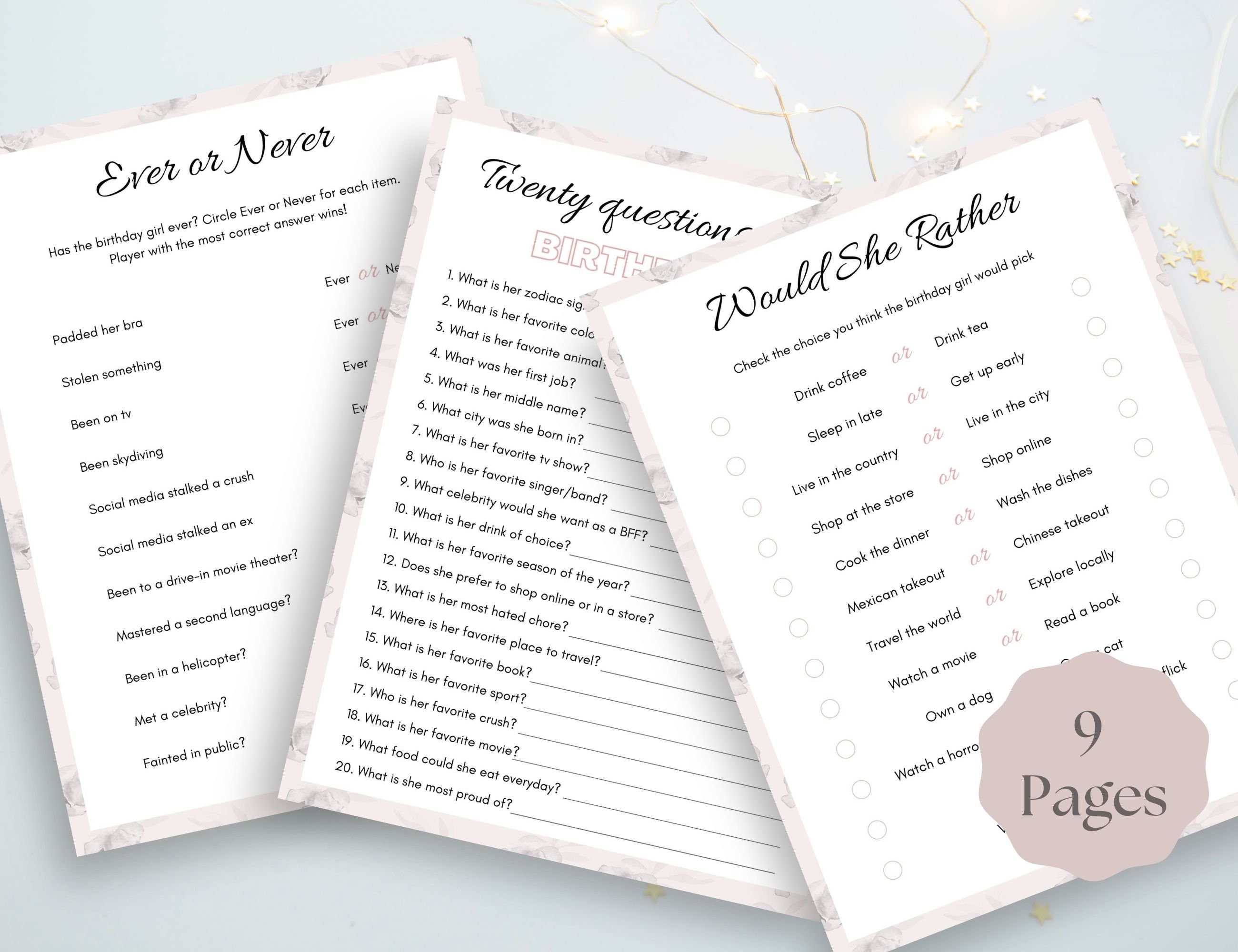 Adult Birthday Party Games Bundle Printable, Adult Party Games ...